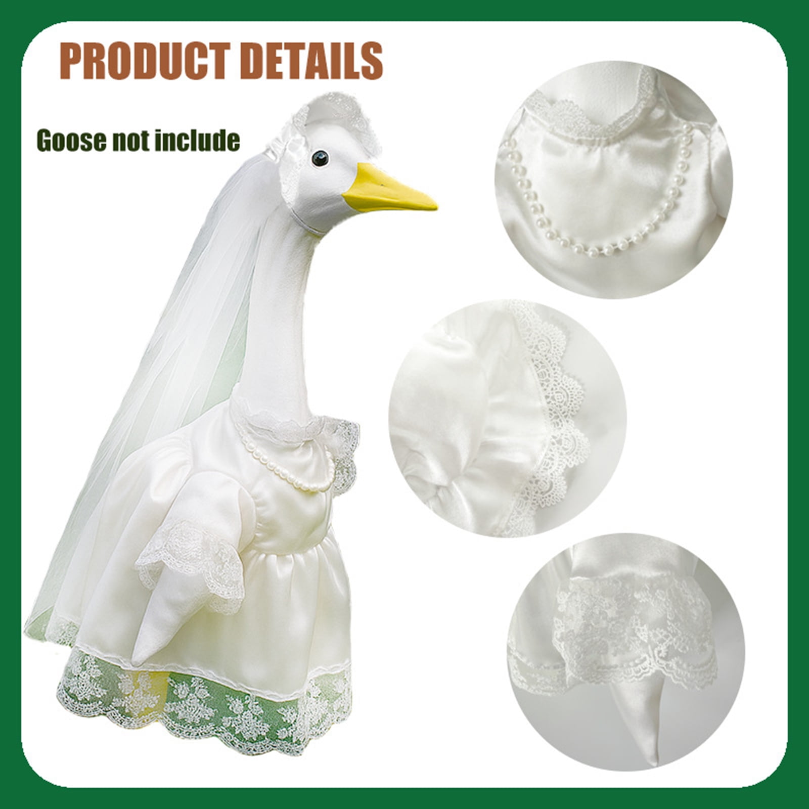 Porch Goose Wedding Dress Costume for Porch Goose Decorative Figure ...