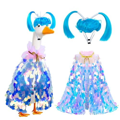 Porch Goose Wig with Rainbow Sequin Cape Set Funny Princess Goose ...