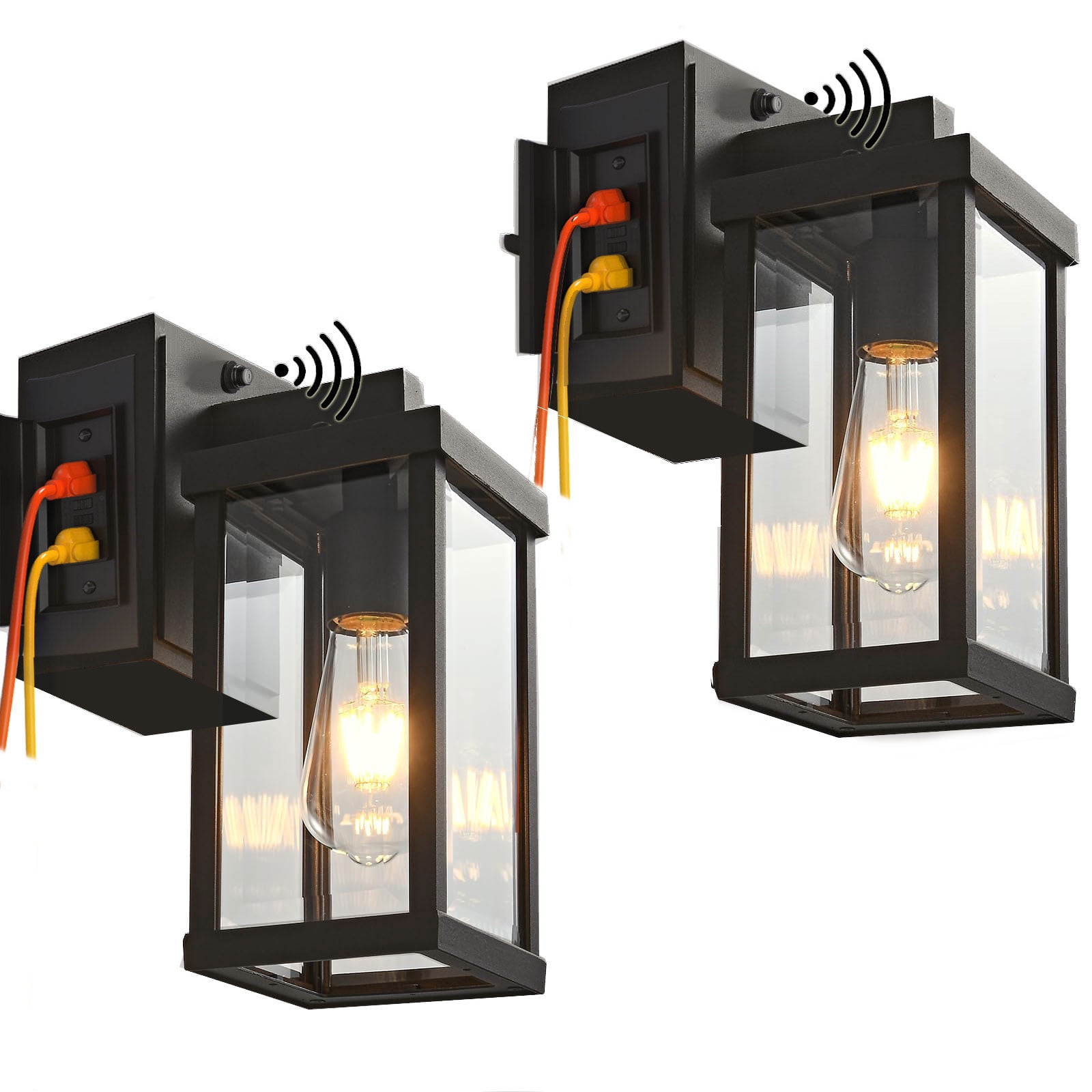 Porch Lights with GFCI Outlet, Dusk to Dawn Sensor Outdoor Lights ...