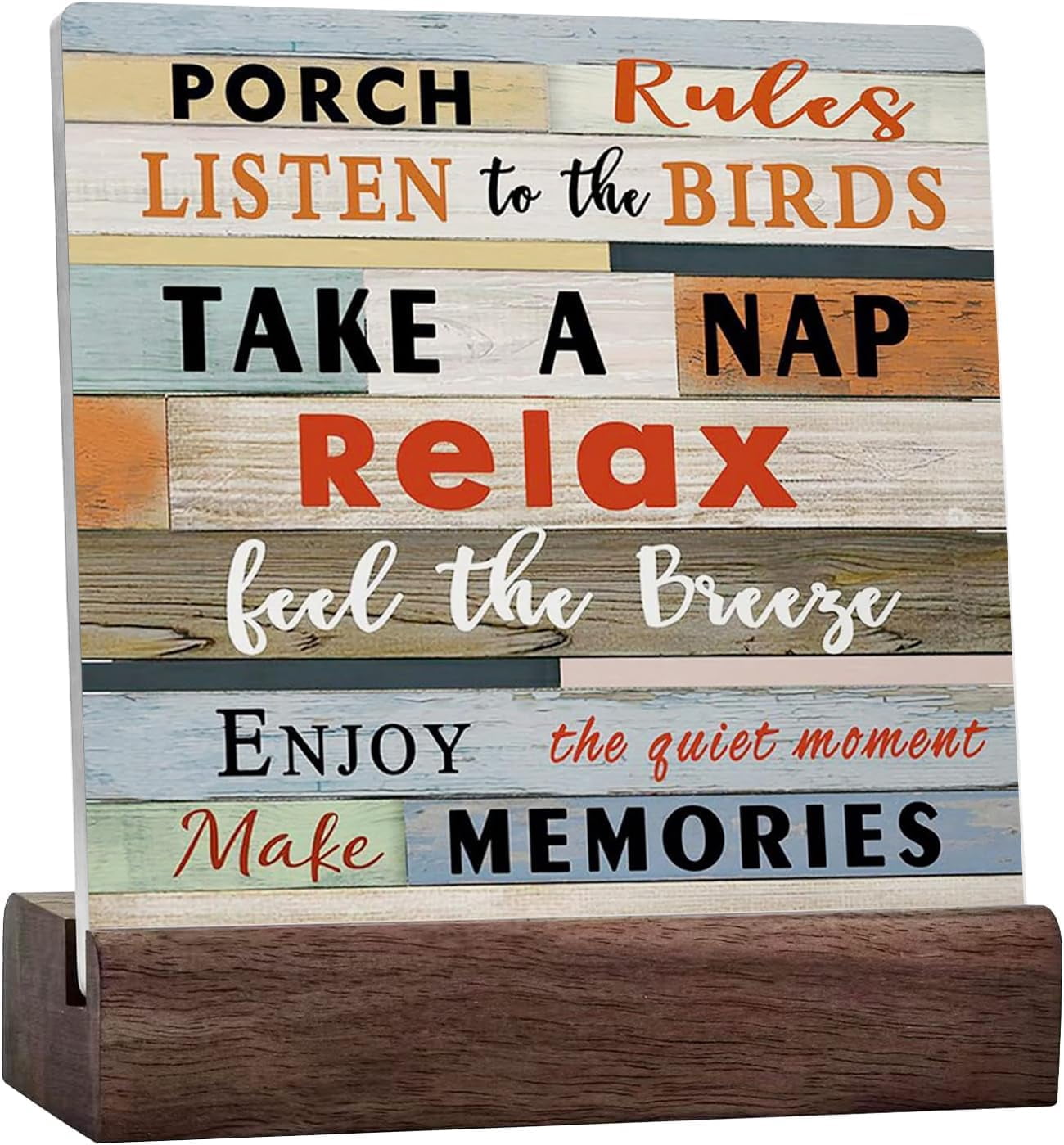 Porch Rules Ceramic Table Sign Decor,Gifts For Porch Lovers ...