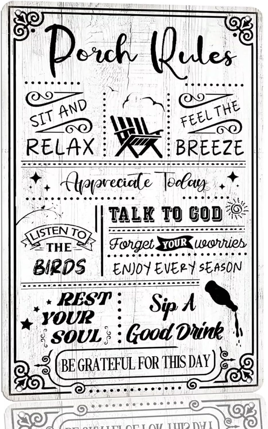 Porch Rules Metal Sign Front Door Sign Outdoor Welcome Porch Signs for ...