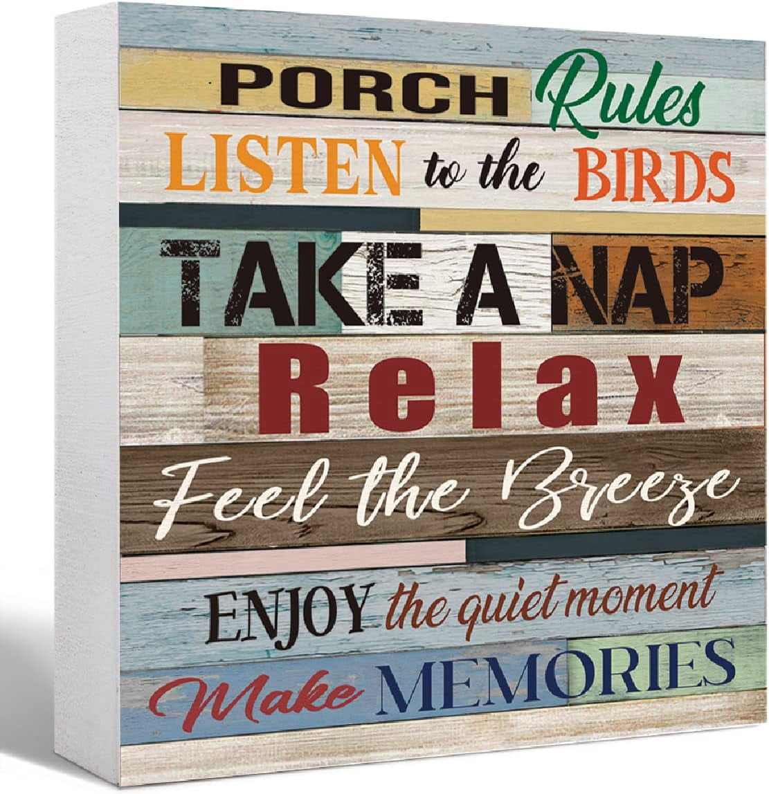 Porch Rules Wood Box Sign Farmhouse Porch Rules Relax Take Naps Quotes ...