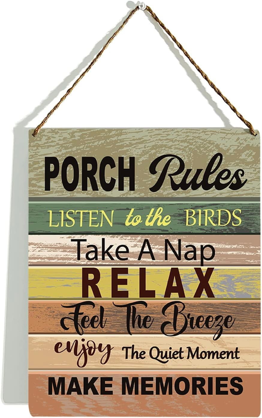 Porch Rules Wood Sign, Front Porch Decorations, Take A Nap Relax ...