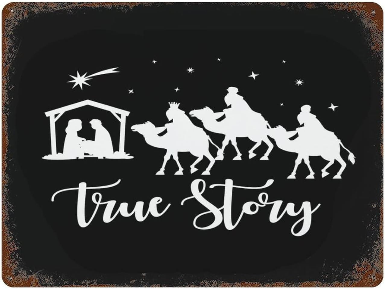 Porch Signs and Decor Outdoor True Story Metal Sign 12"x16" Gift for ...