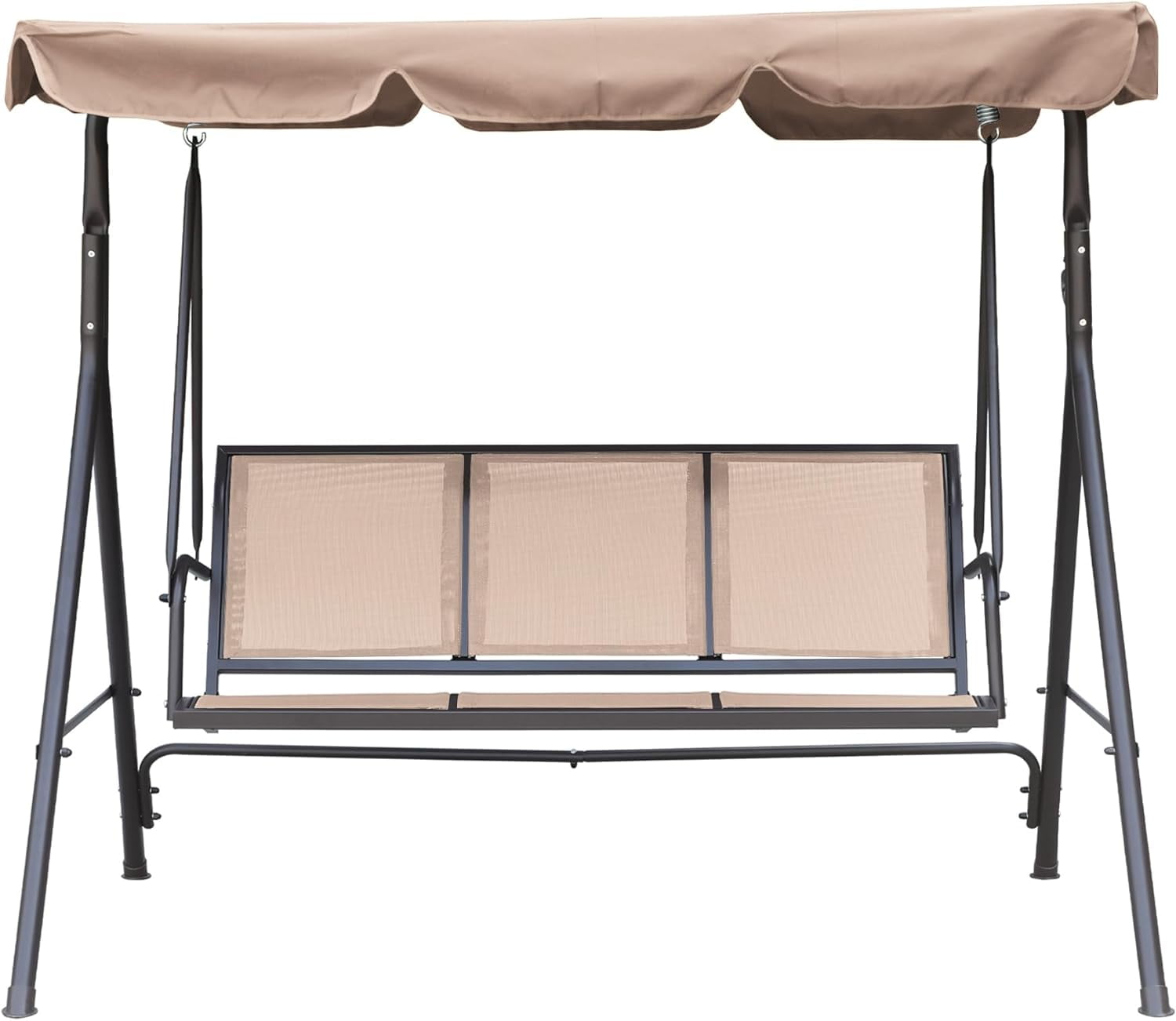 Porch Swing Chair Upgrade Luxury Outdoor Patio Swing Set 3-Person Swing ...