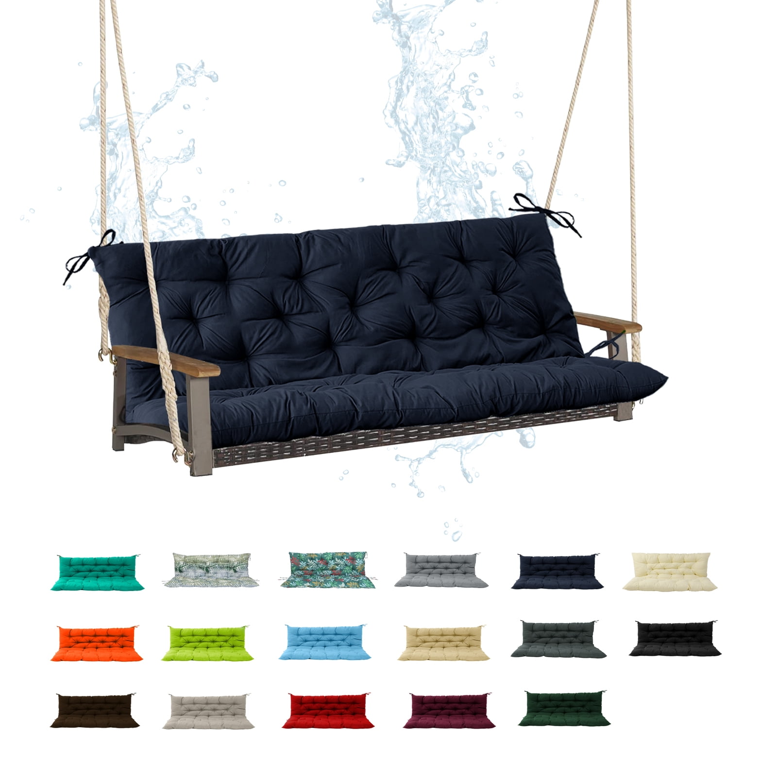 Porch Swing Cushion 47in, Waterproof Bench Cushion for Outdoor ...