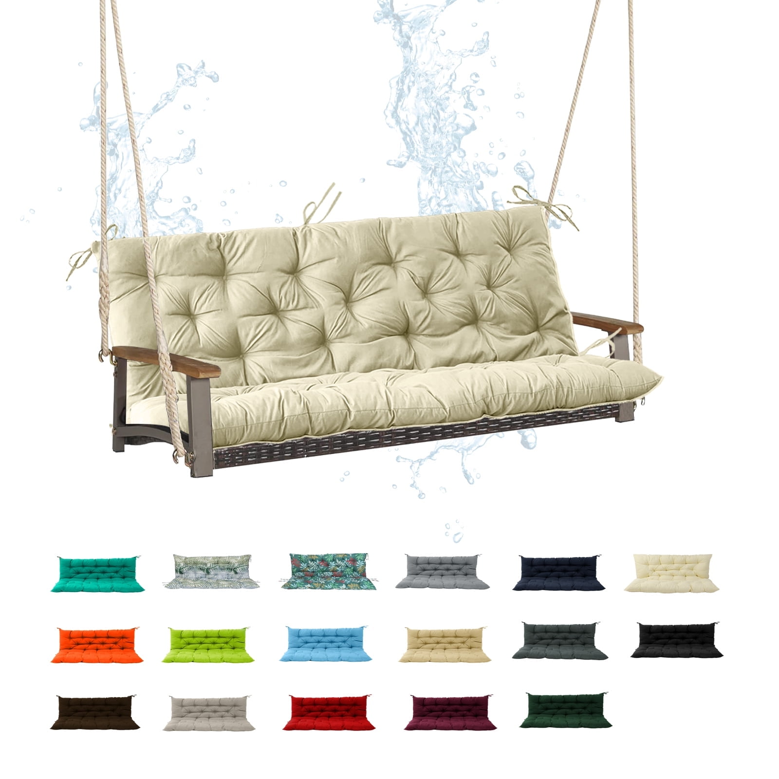 Porch Swing Cushion 40in, Waterproof Bench Cushion for Outdoor ...