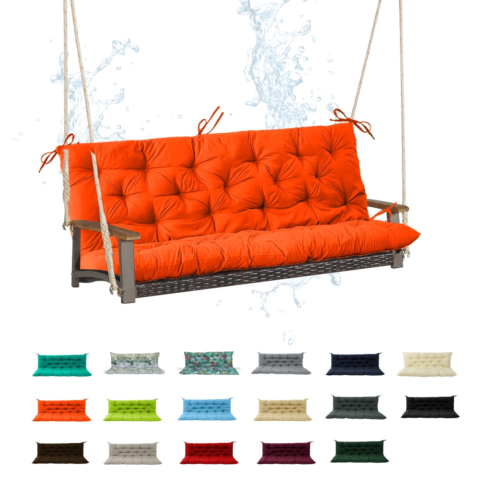 Porch Swing Cushion 71in, Waterproof Bench Cushion for Outdoor ...