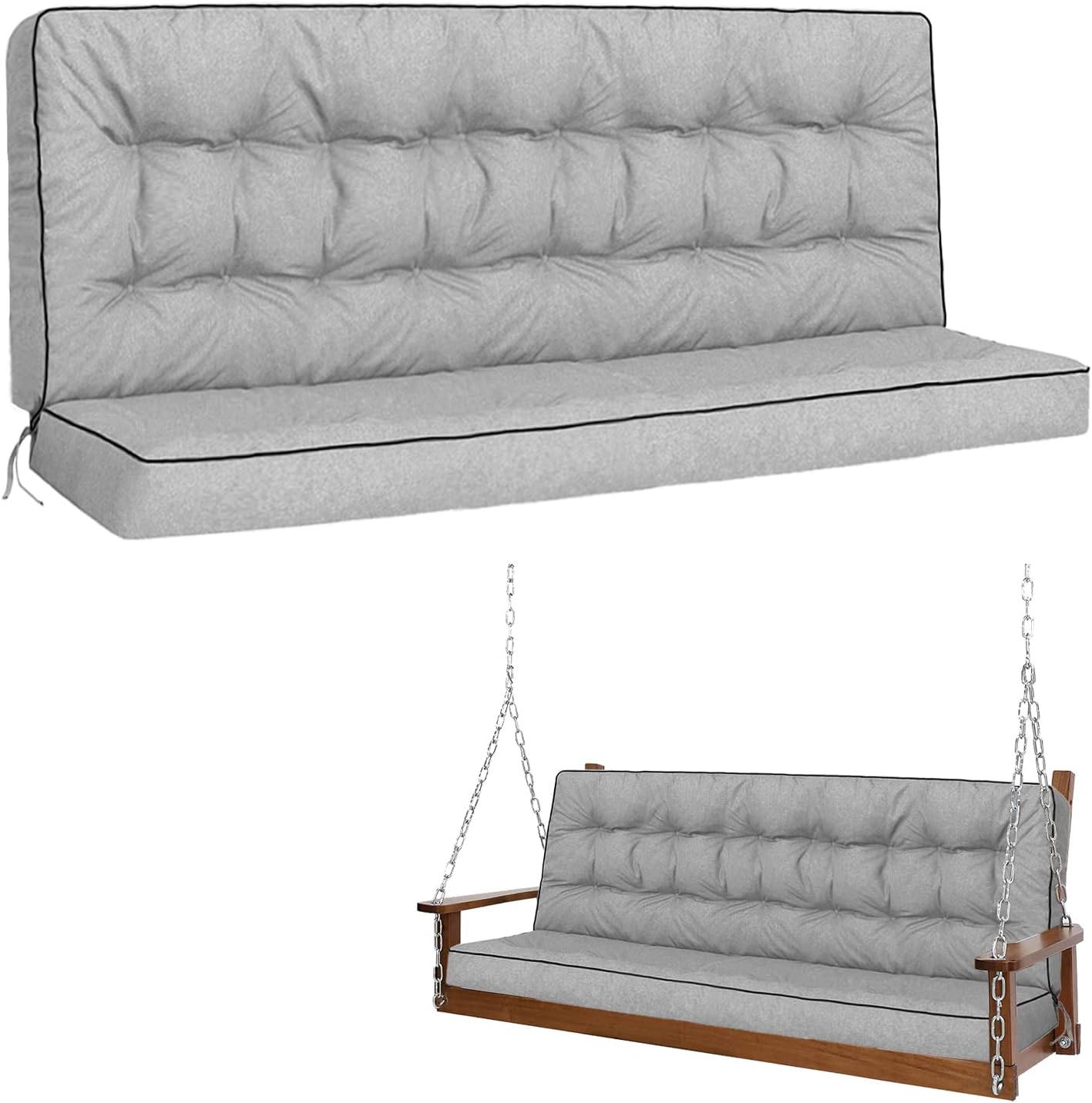 Porch Swing Cushions, 55 x 40 with Backrest, Two/Three Seat Replacement ...