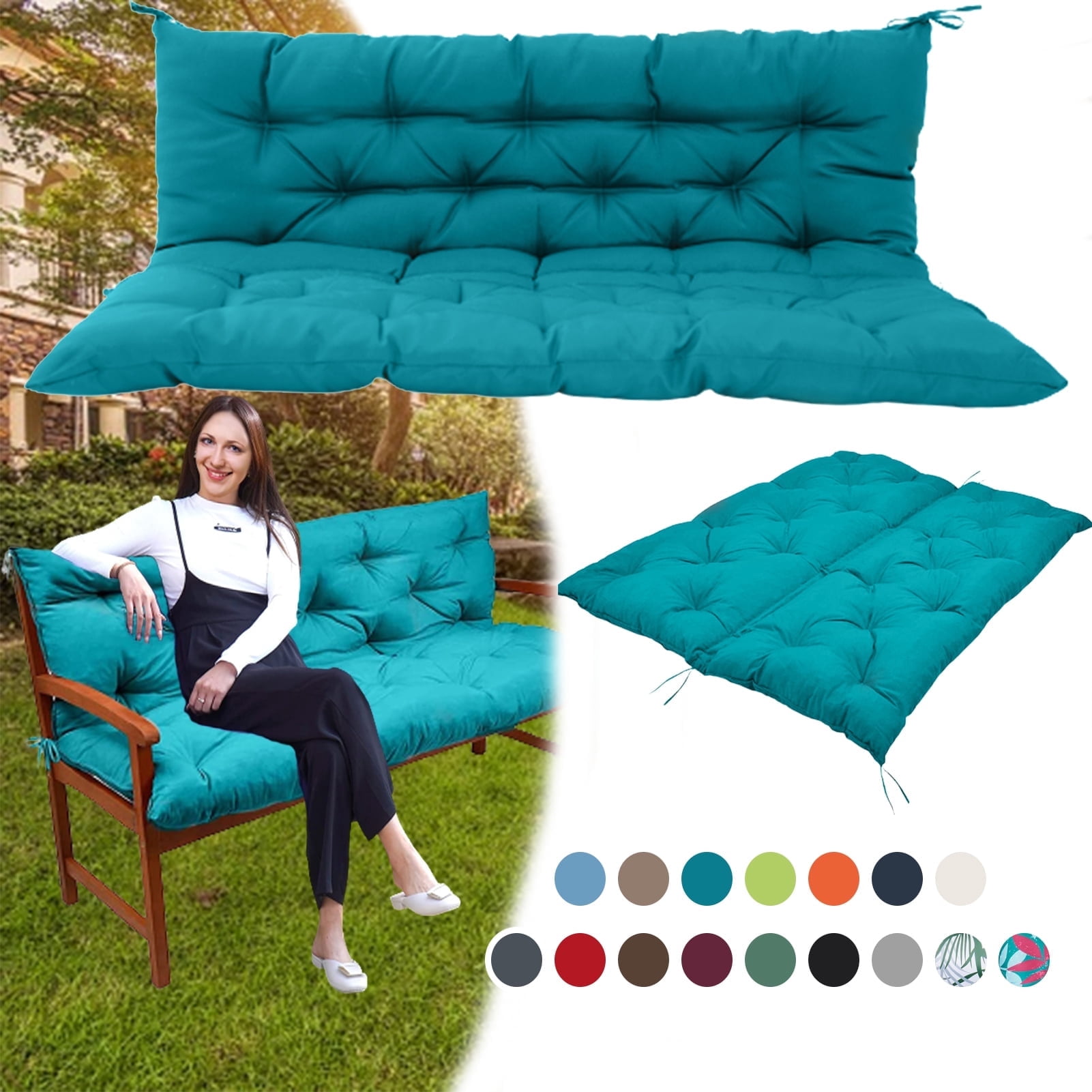 XXLYY Porch Swing Cushions, Waterproof Garden Bench Seat Cushion ...