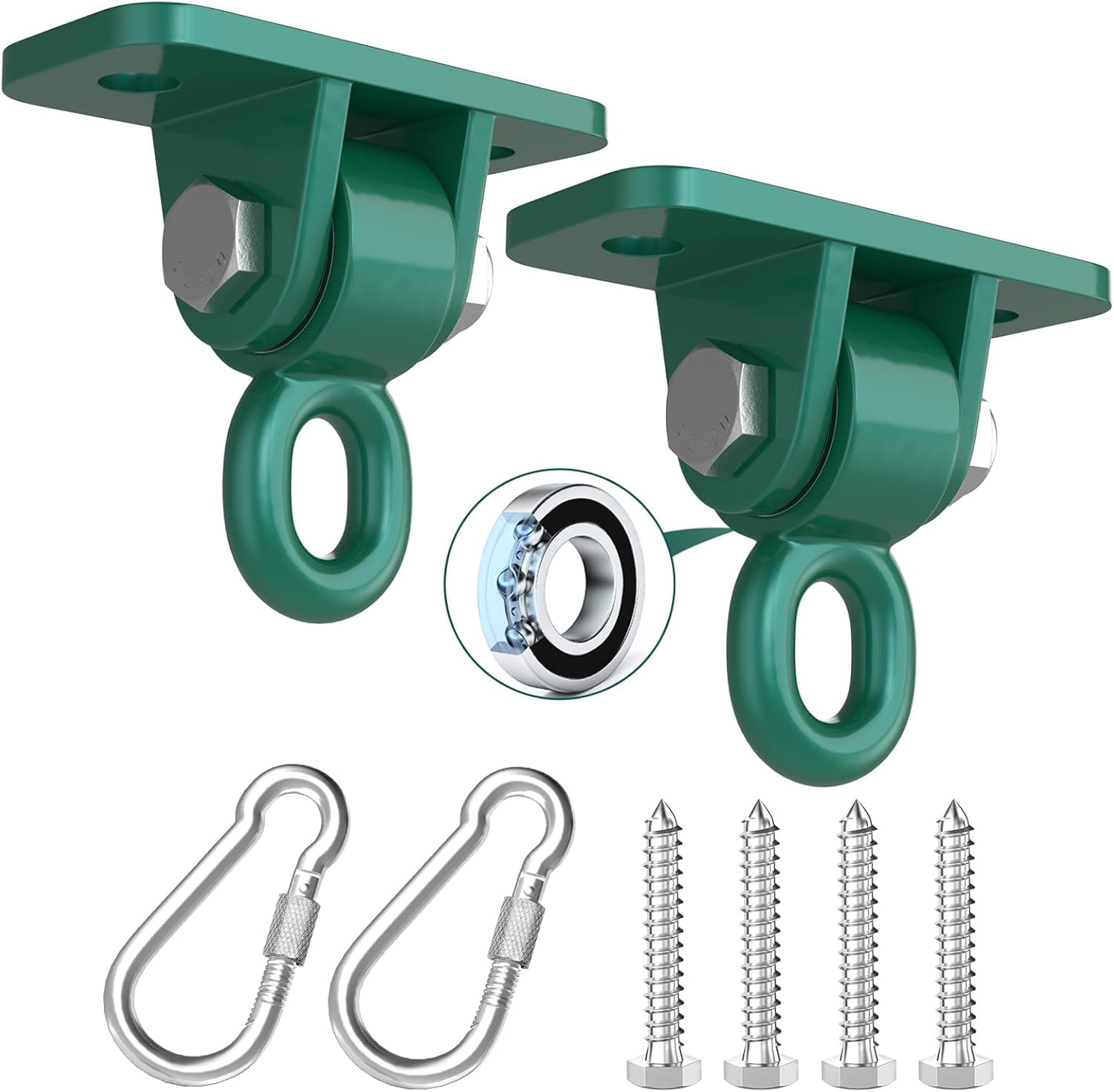 Porch Swing Hanging Kit with Swirl Bearing, Heavy Duty Swing Hangers ...