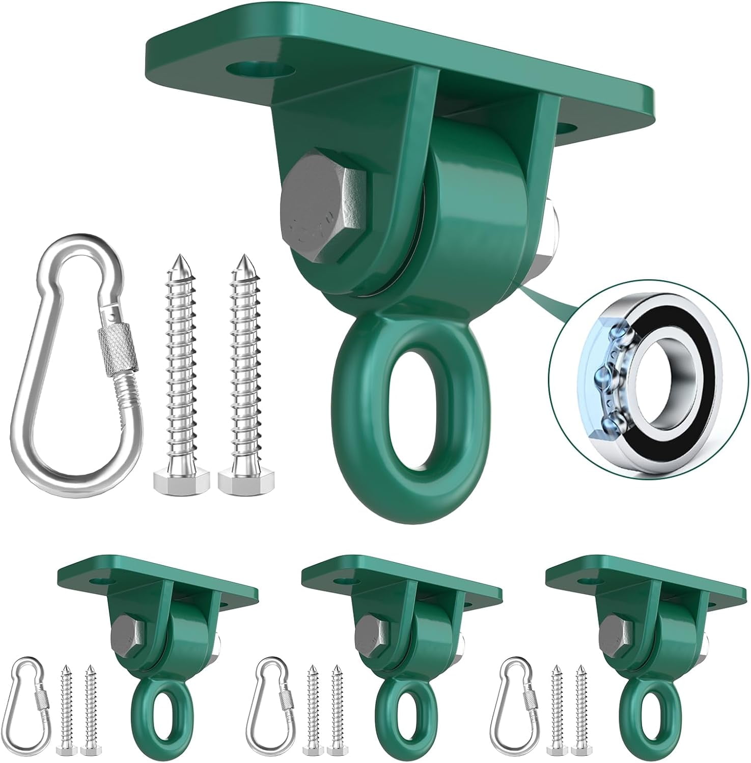 Porch Swing Hanging Kit with Swirl Bearing, Heavy Duty Swing Hangers ...