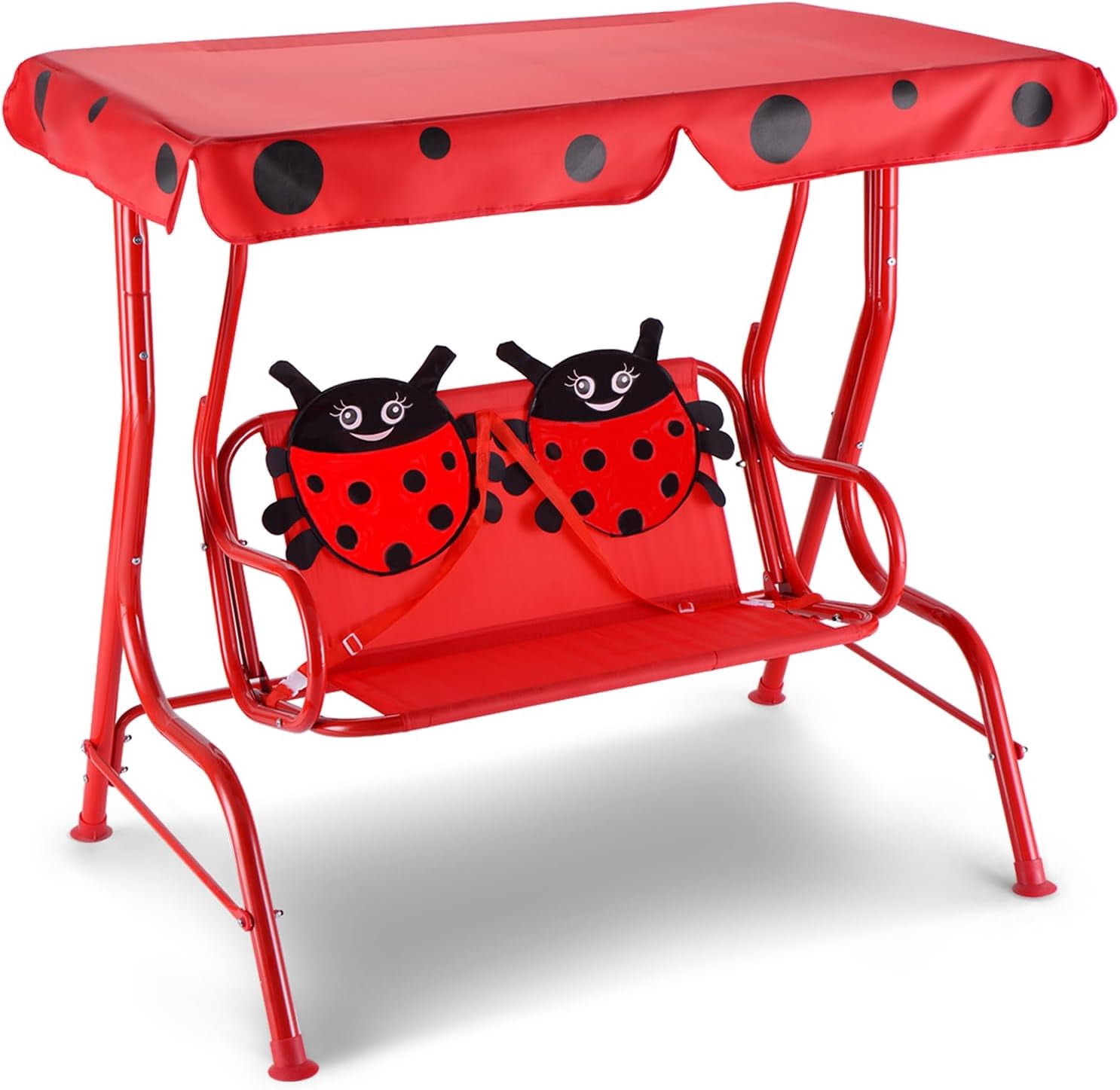 Porch Swing, Kids Patio Hammock w/Adjustable Canopy & Stand, Safety ...