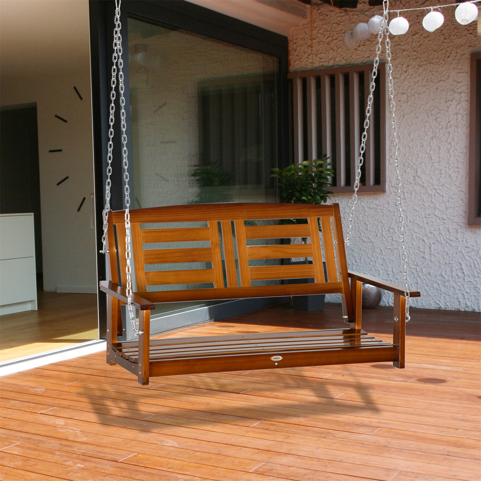 Porch Swing Patio Swing Bench, Outdoor Metal 2 Person Porch Swing with ...