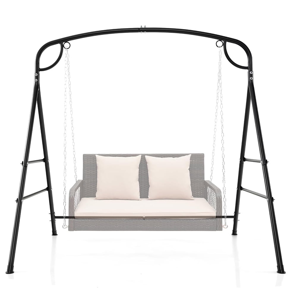 Porch Swing Stand, Heavy-Duty Outdoor Swing with Side Bars & 2 Rings ...