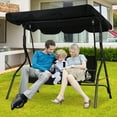 NiamVelo 3-Seat Patio Swing Chair with Cushion & Canopy, Outdoor ...