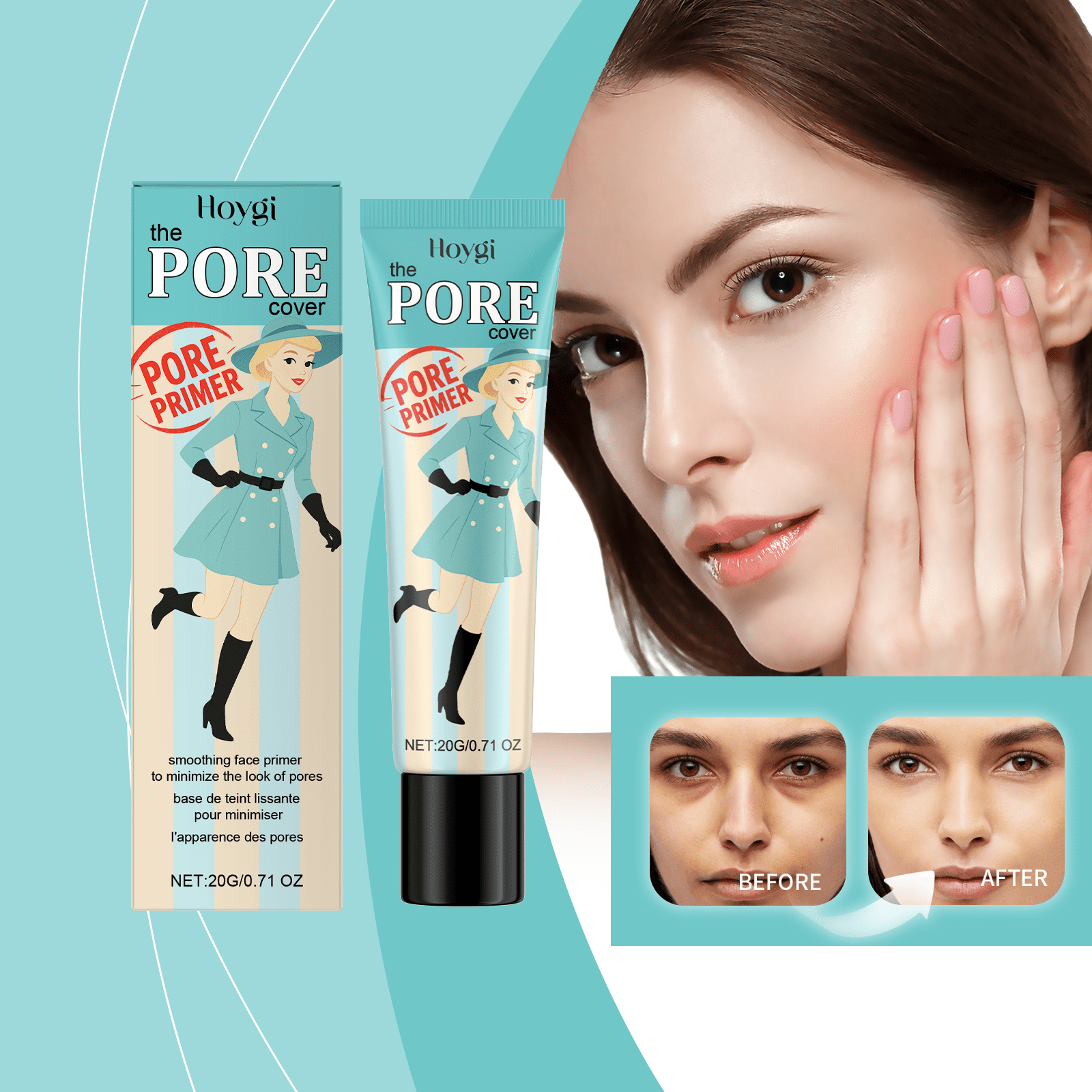 The Pore Cover Pore Primer - Hydrating Primer with Tone-Up Cream - 3-in ...