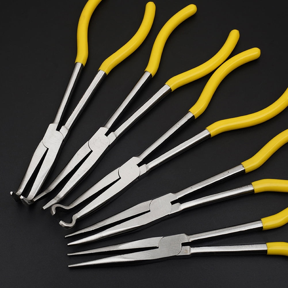 Porfeet 11inch Automotive Precision Long Nose Pliers, Straight Bent Tip ...