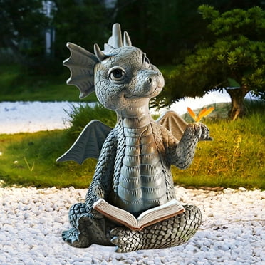 "Ebros Whimsical Garden Dragon Statue, 10.25"" H Cute Baby Dragon ...