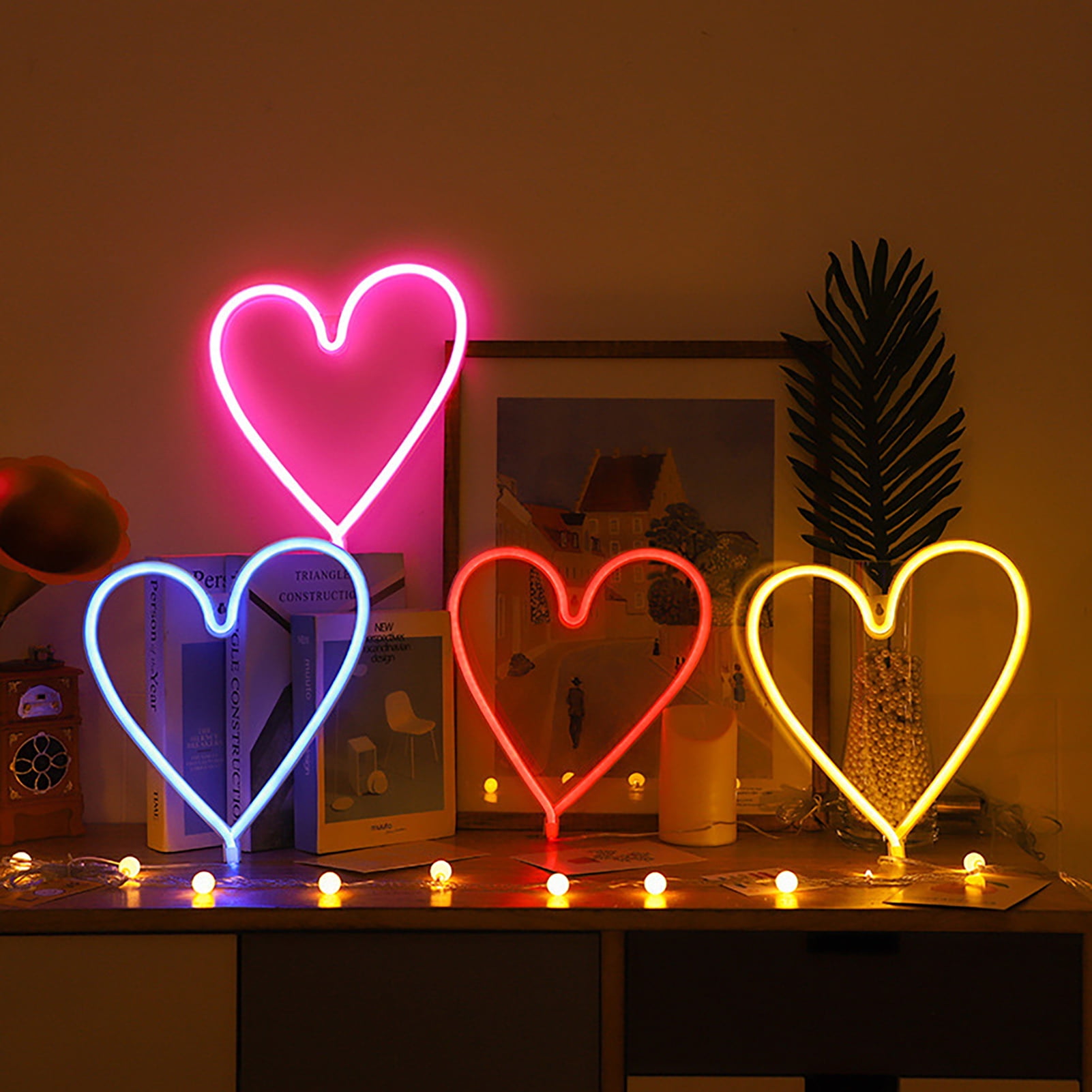 Porfeet LED Neon Light Decorative Rechargeable Romantic Confession Love ...