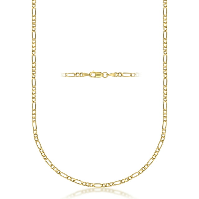 Pori Jewelers 14K Solid Gold 2.5MM Figaro Chain Necklace-18" - Walmart.com