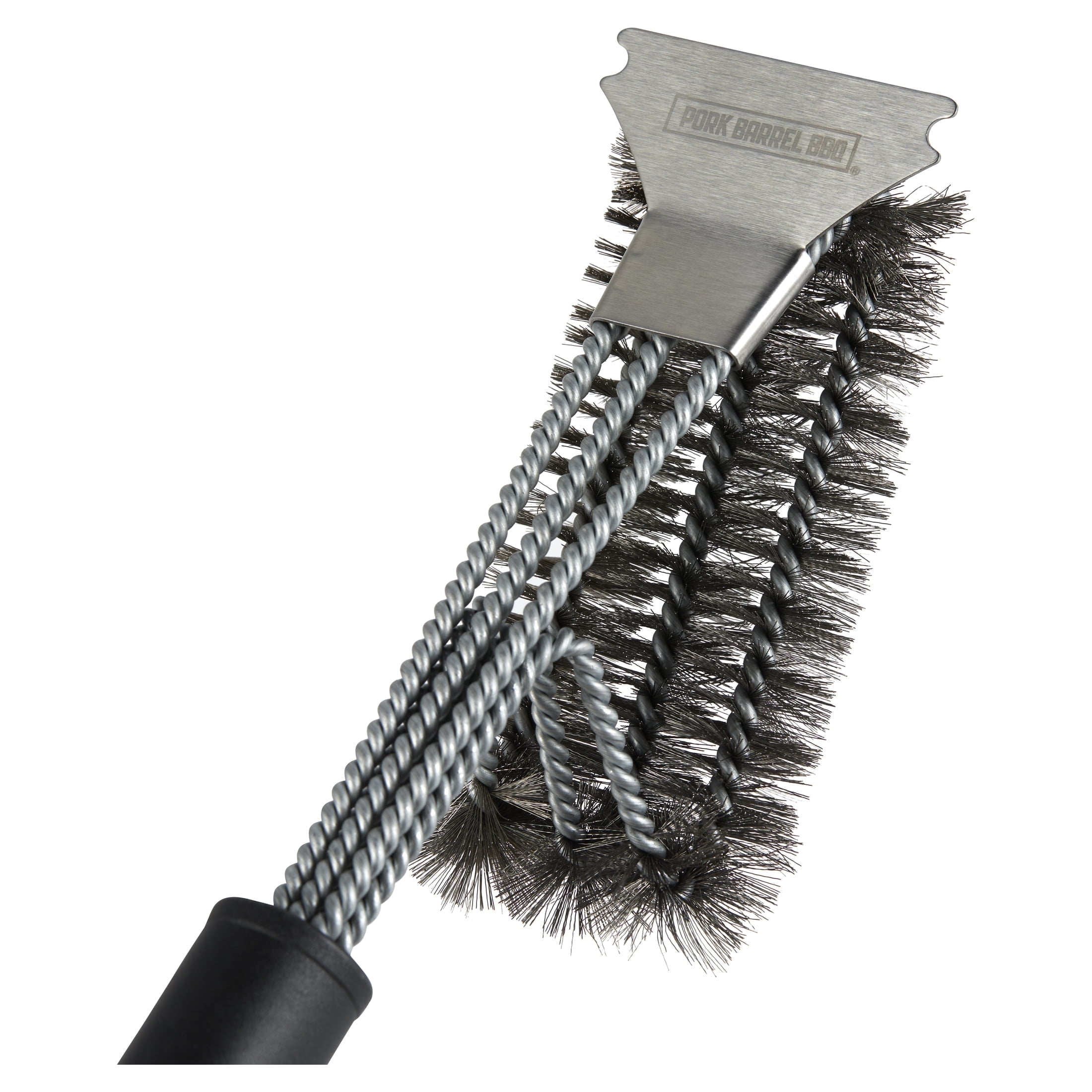 Pork Barrel BBQ Stainless Steel Grill Brush and Scraper for Cast Iron ...