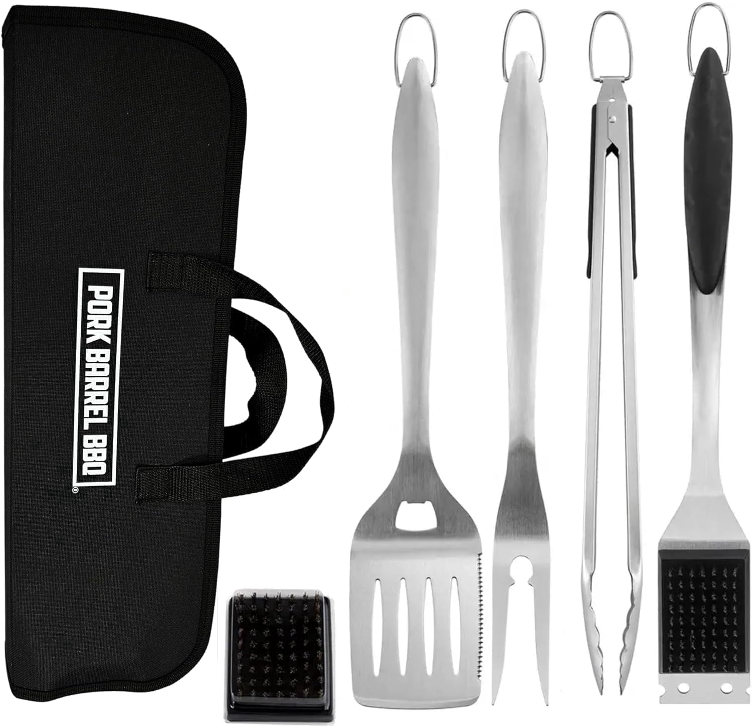 Pork Barrel BBQ Premium BBQ Tool Set - Heavy Duty Stainless Steel ...