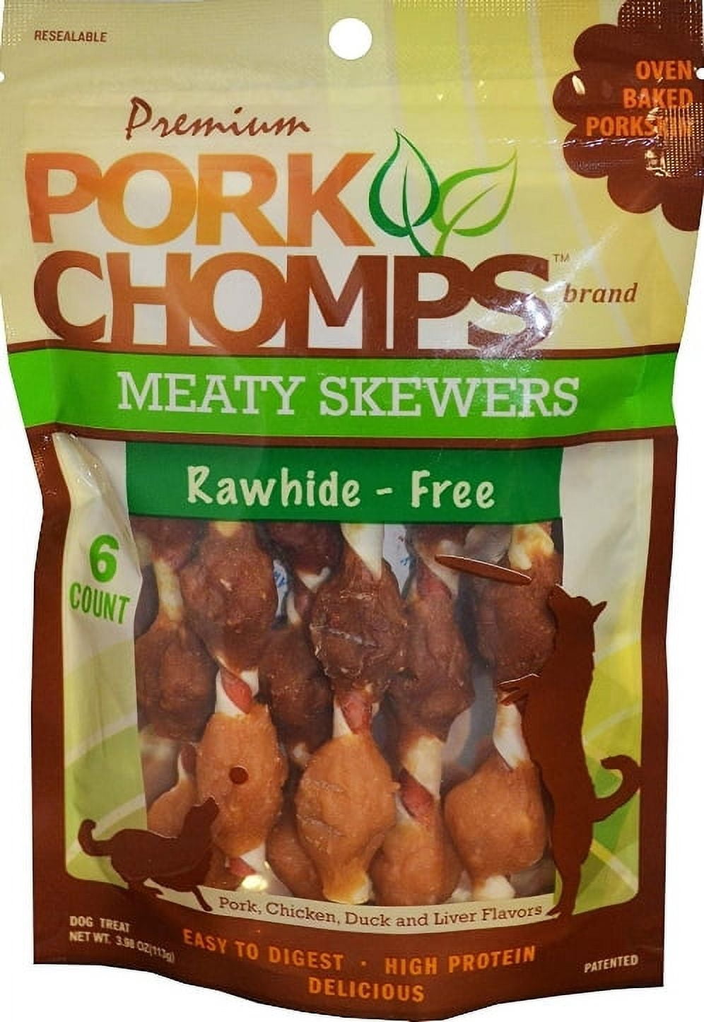Pork Chomps Premium Nutri Chomps Meaty Skewers - Walmart.com