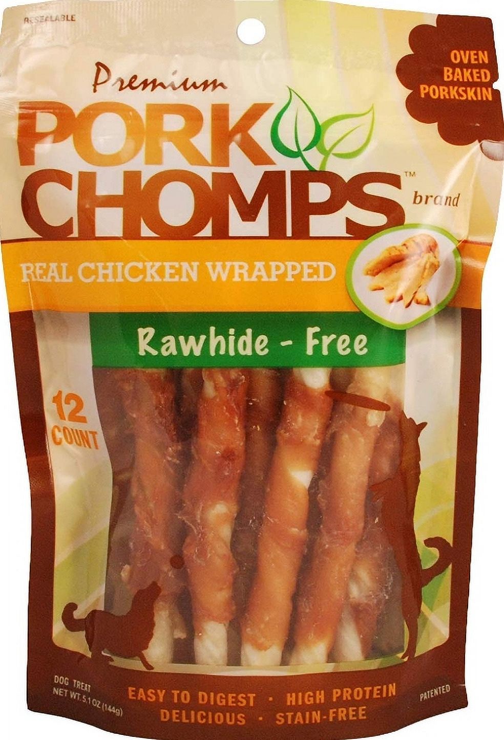Pork Chomps Premium Real Chicken Wrapped Twists Mini - Walmart.com