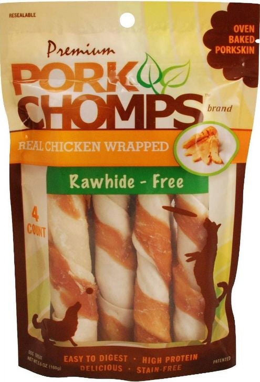 Pork Chomps Premium Real Chicken Wrapped Twists - Large [Dog, Treats ...