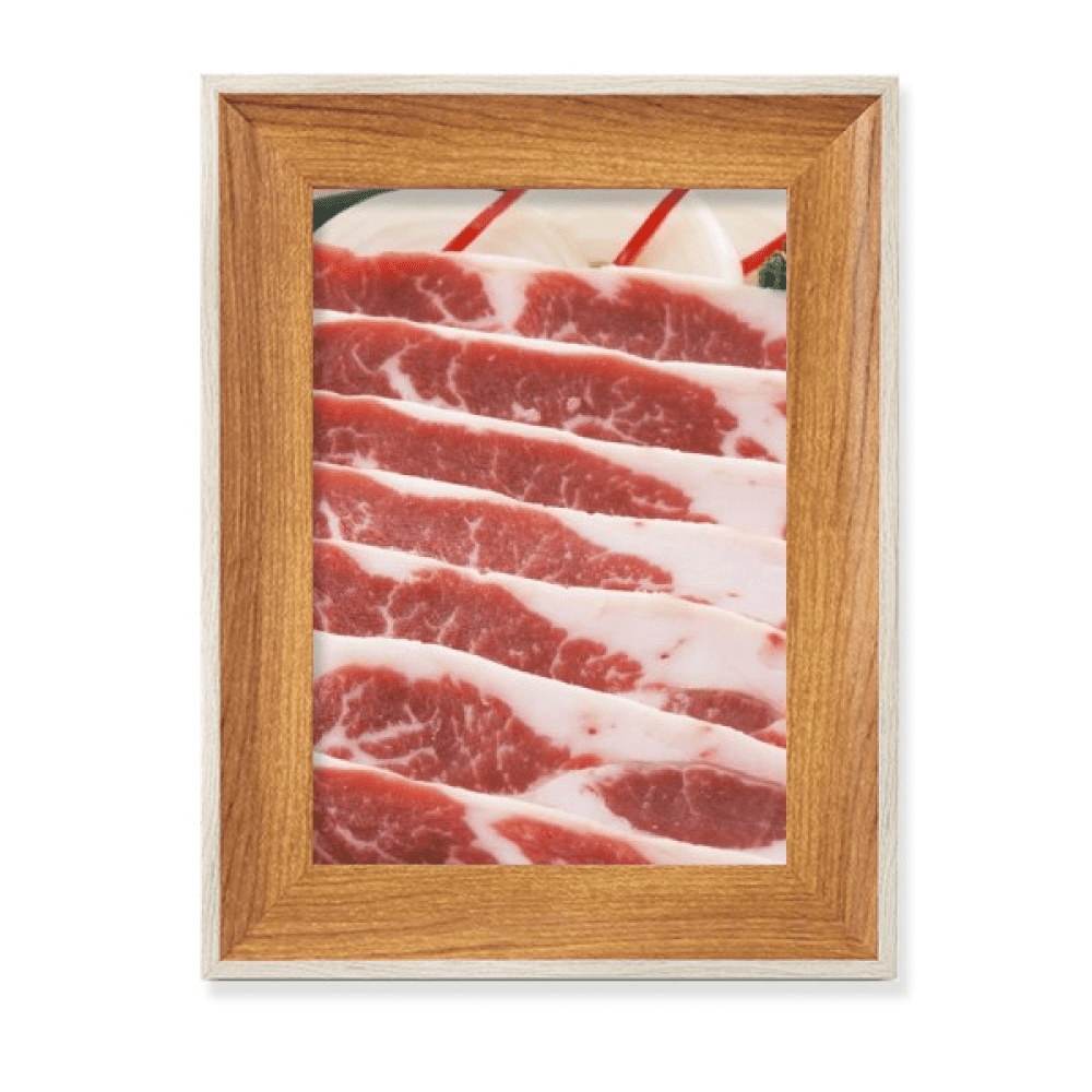 Pork Chops Meat Food Texture Desktop Wooden Photo Frame Display Picture ...