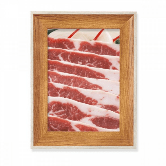 Pork Chops Meat Food Texture Desktop Wooden Photo Frame Display Picture ...