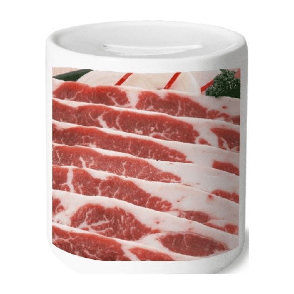 Pork Chops Meat Food Texture Money Box Cerac Coin Case Piggy Bank ...