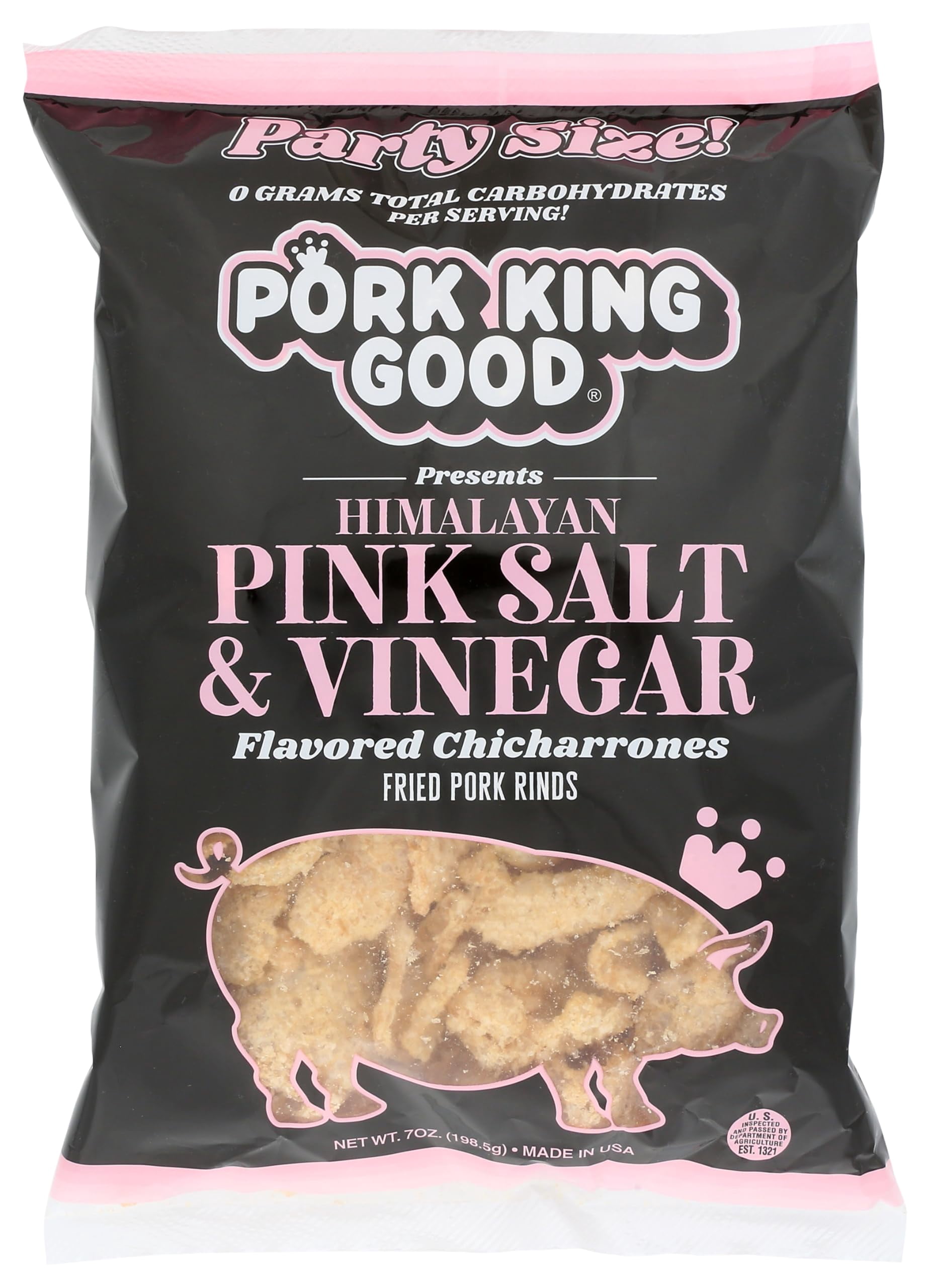 Pork King Good Himalayan YYF14 Pink Salt & Vinegar Pork Rinds 7 OZ ...