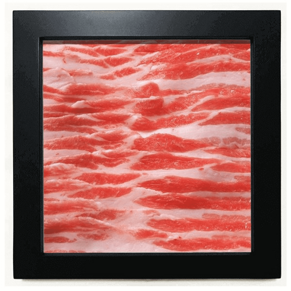 Pork Mutton Fat Meat Food Texture Black Square Frame Picture Wall ...