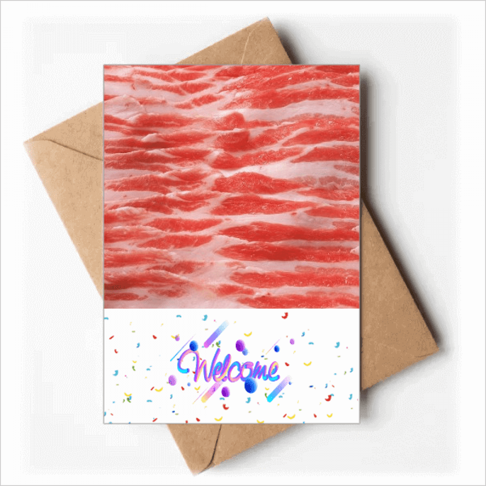 Pork Mutton Fat Meat Food Texture Welcome Back Greeting Cards Envelopes ...