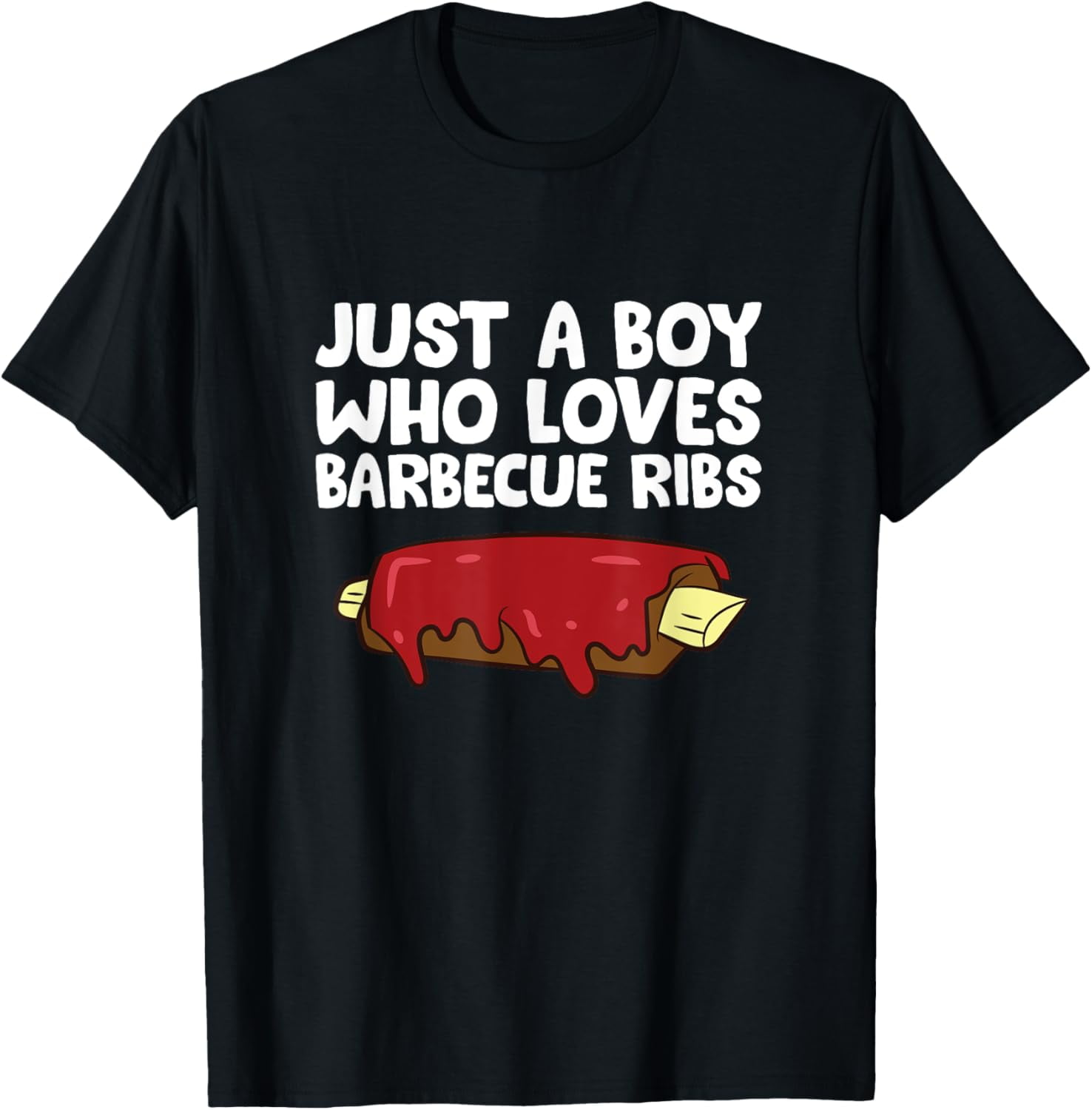 Pork Ribs Boy Just a Boy Who Loves Barbecue Ribs T-Shirt - Walmart.com