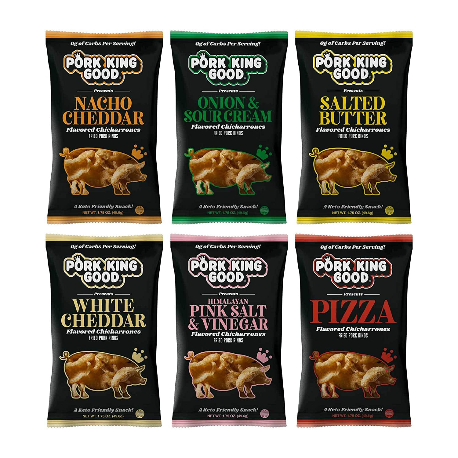 Pork Rinds Variety 6 Pack (Chicharrones) Keto Snacks - Walmart.com