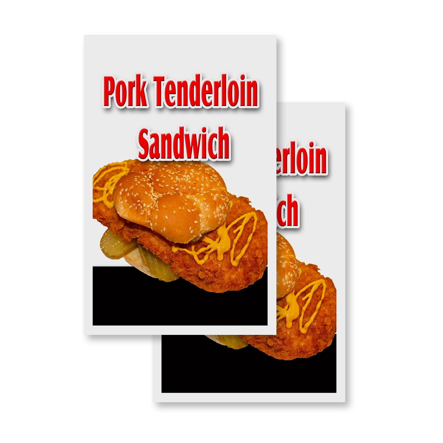 Pork Tenderloin Sandwich (2-PACK) 24" x 36" Vinyl Decals | Sign Insert ...