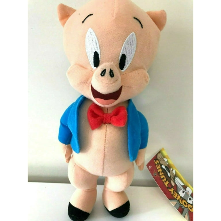Porky Pig Plush Toy. Looney Tunes Character Plush Toy Official. 8 inch