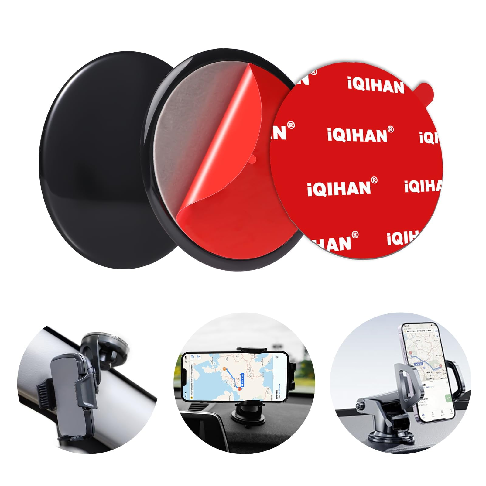 Pormkig 2pcs Adhesive Dashboard Pad Mounting Disk, for Car Suction Cup ...