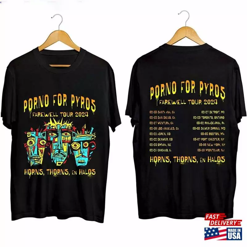 Porno For Pyros Tour 2024 Band Short Sleeve S To 5xl T-shirt S4854 ...