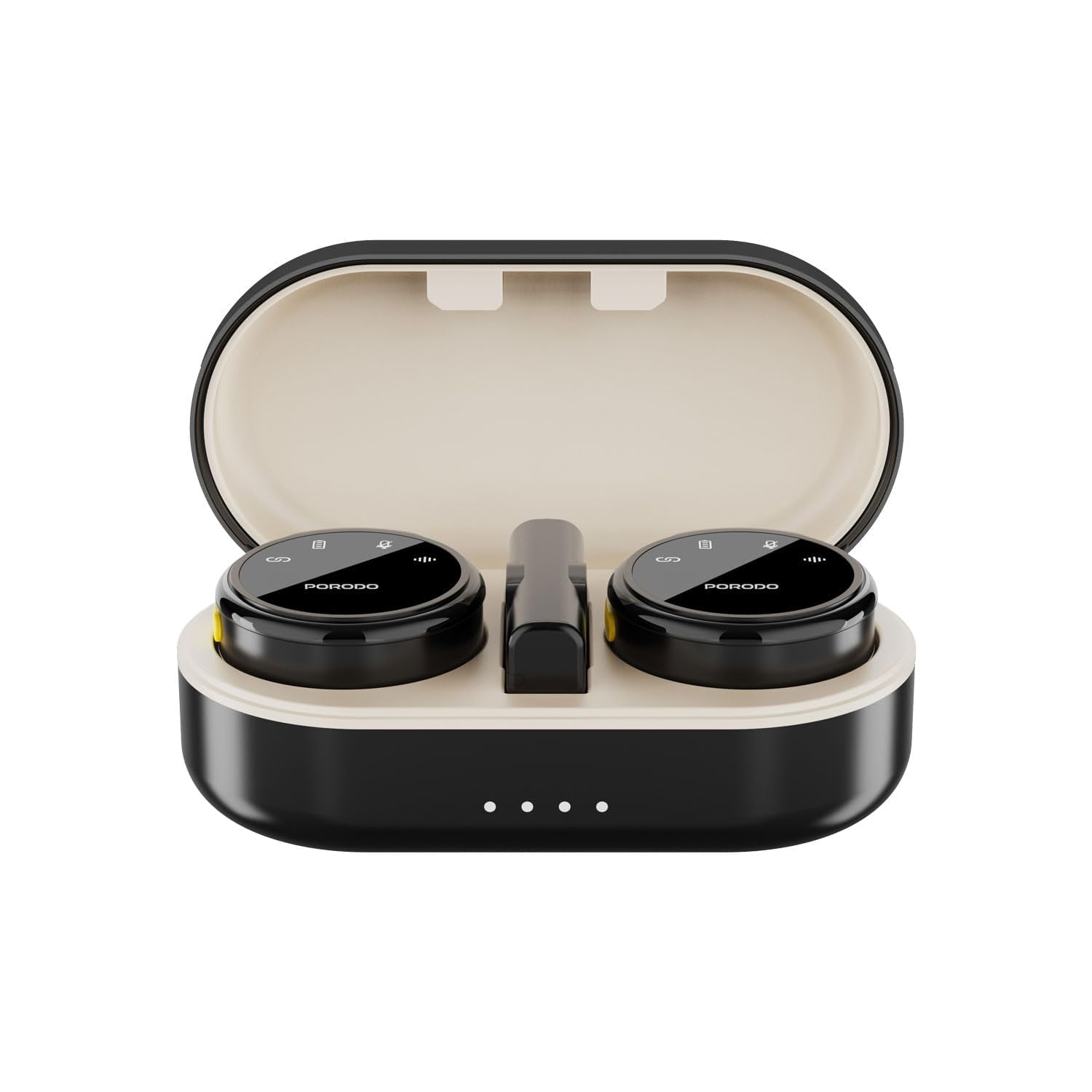 Porodo Wireless Microphone Dual Mic with Charging Case & Receiver ...