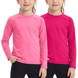Poroka, Girls UPF 50+ Sun Protective Rashguard Swim Shirt, 2 Pack ...