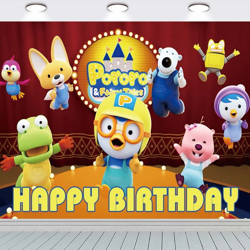 Pororo The Little Penguin Background Banner Birthday Backdrop Party ...