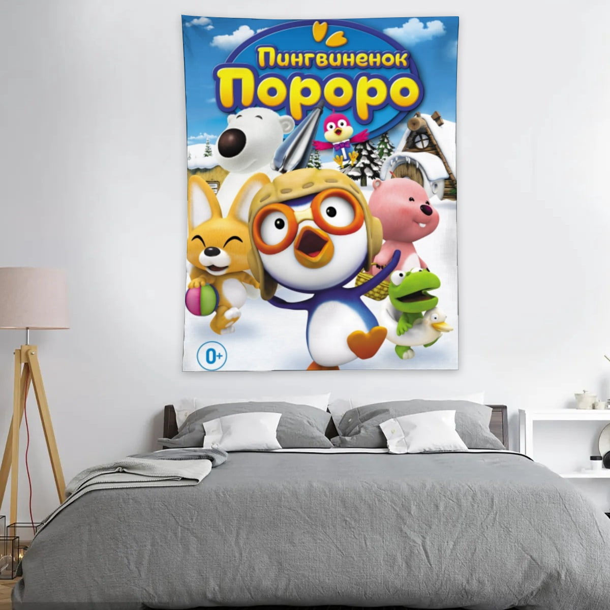Pororo The Little Penguin Tapestry Gift Wall Hanging Backdrop for Room ...