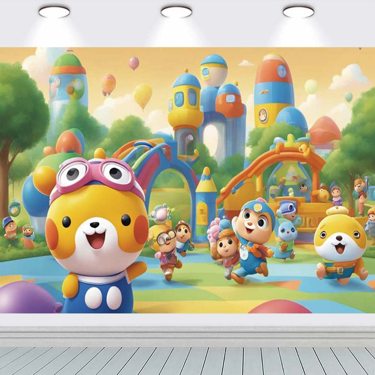 Pororo The Little Penguin school Backdrop Background Banner Birthday ...