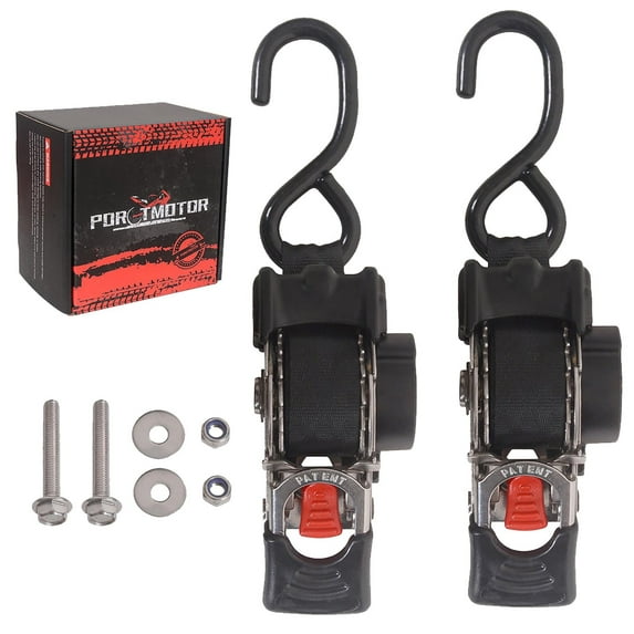 Porotmotor 2 Pcs Stainless Steel Bolt-On Retractable Ratchet Tie Down Straps 1in x 6ft - Walmart.com