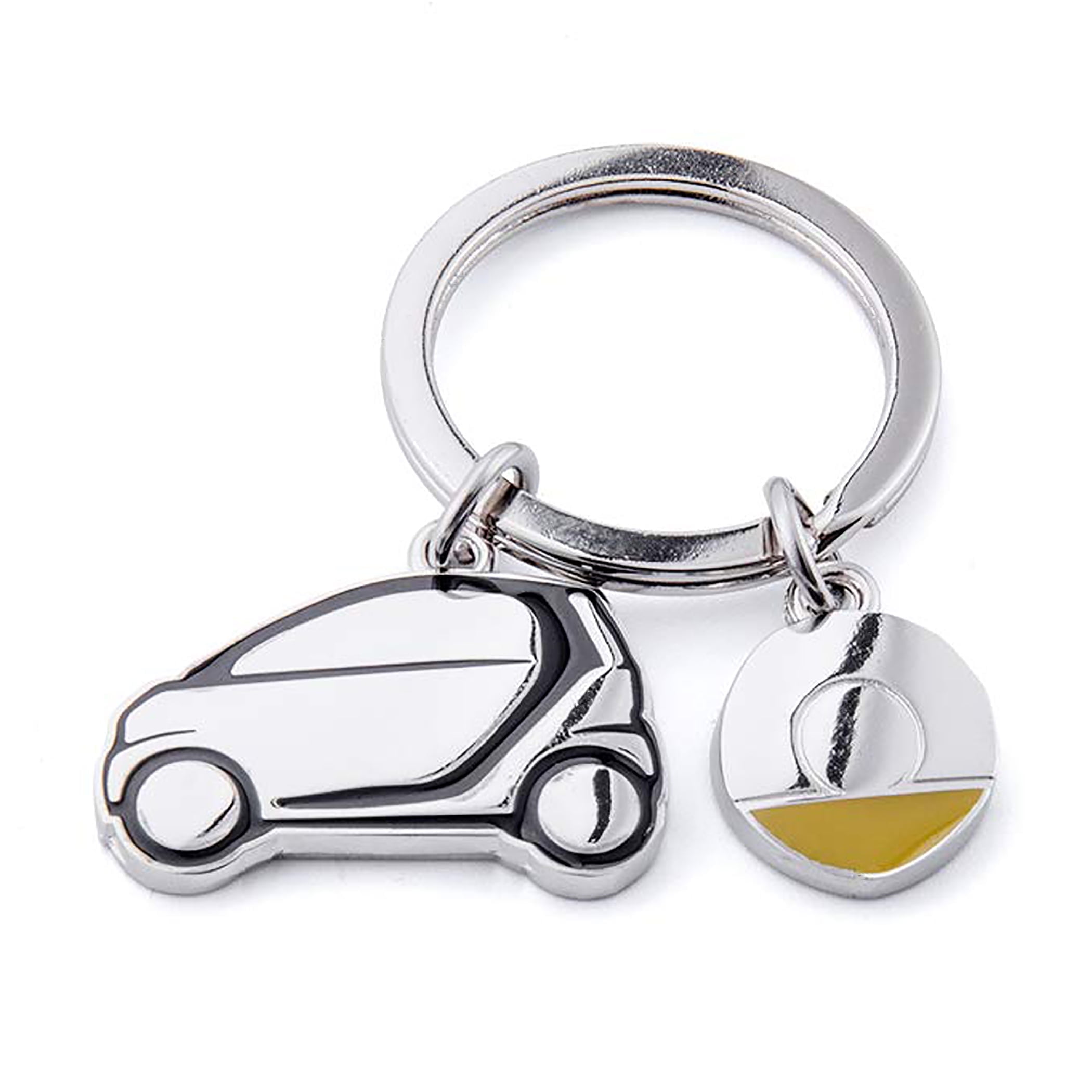 Porotmotor Stainless Steel Smart Car Keychains Car Model Key Chain ...