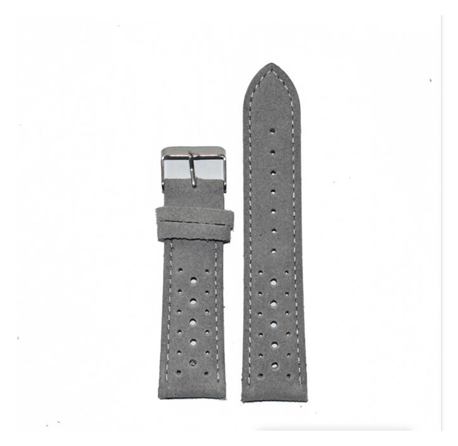 Porous Suede Watch Band Hand-Wrapped Side Watch Strap 18/20/22/24mm ...